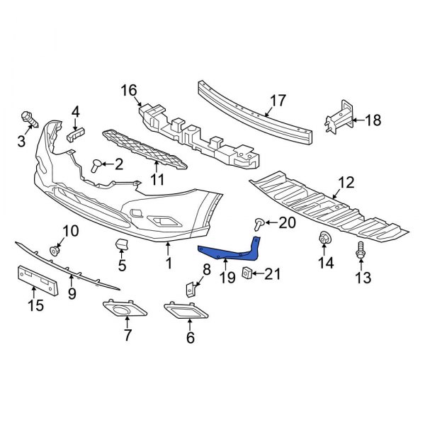 Nissan OE 638454BA0A - Front Left Spoiler