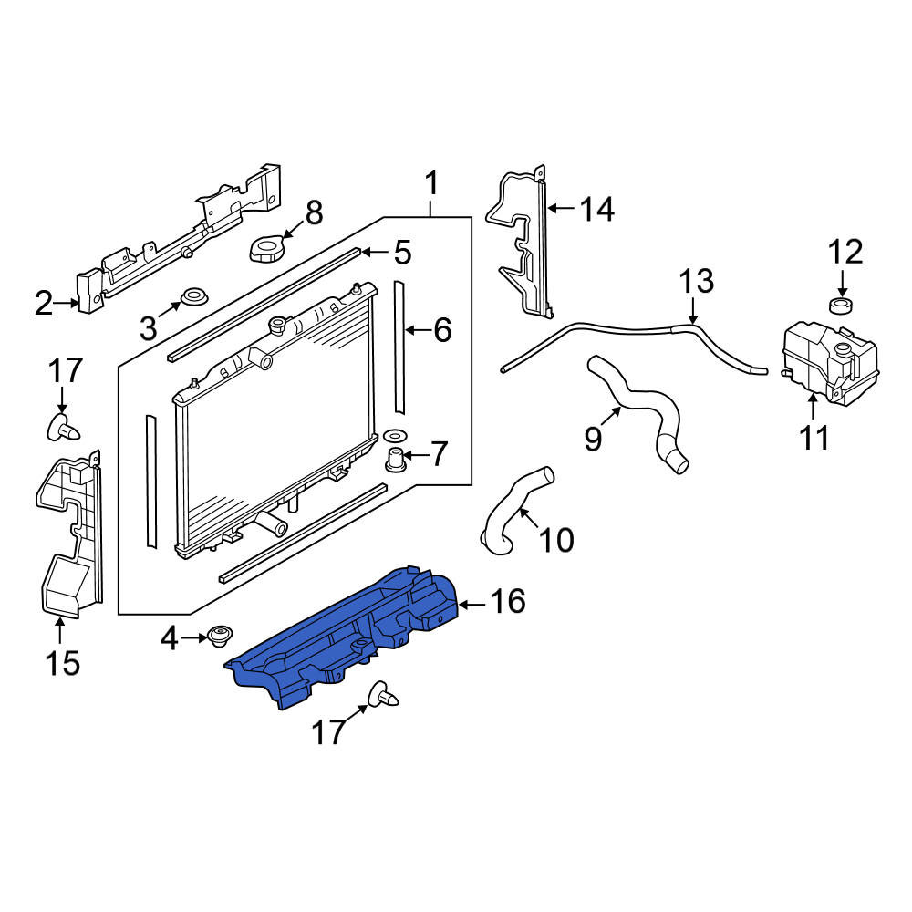 Nissan OE 215794BA0A - Front Lower Radiator Support Air Deflector