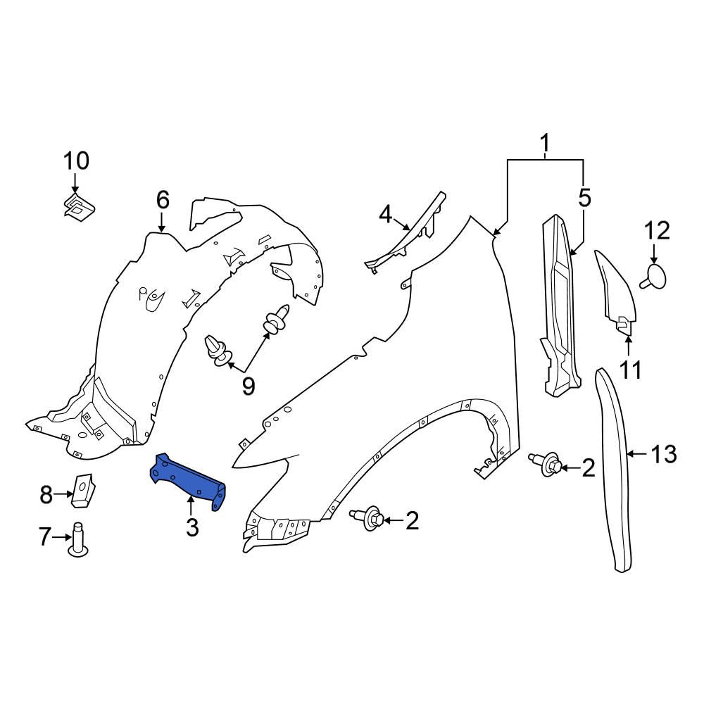 Nissan OE F41C14BAAA - Left Fender Bracket