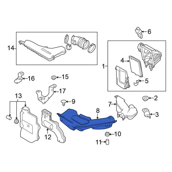 Nissan OE 165544CL0D - Front Engine Air Intake Hose
