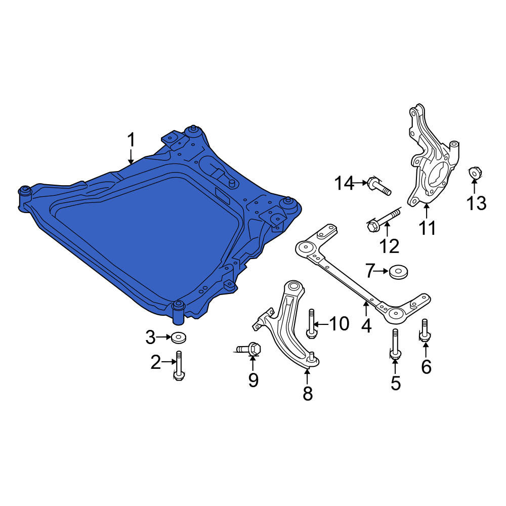 Nissan OE 544004BA0A - Front Suspension Subframe Crossmember