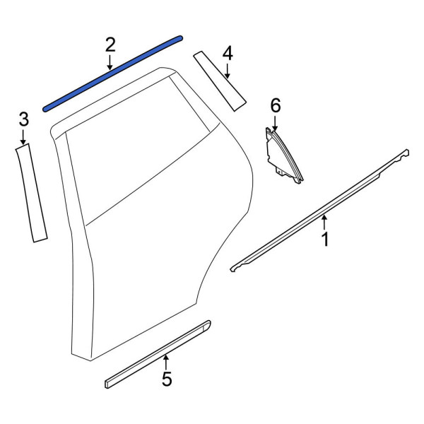 Nissan OE 822834CA0A - Rear Left Door Reveal Molding