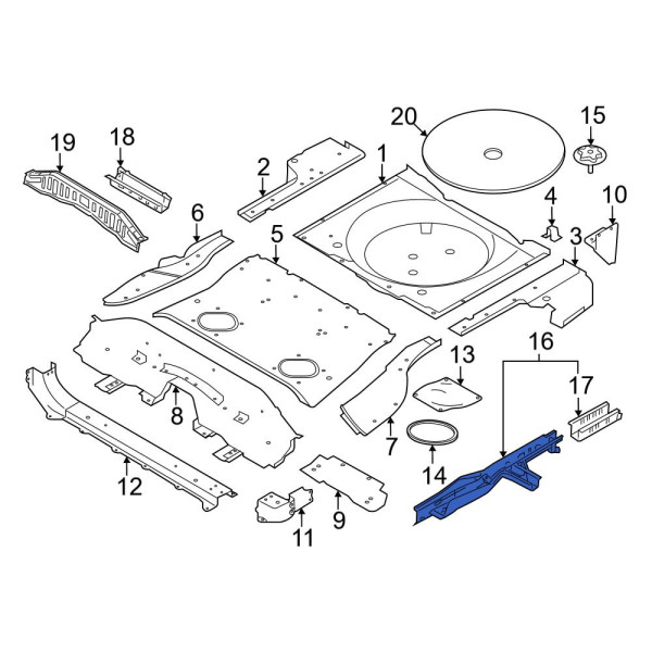 Nissan OE G51107FAMA - Front Right Frame Side Member Assembly