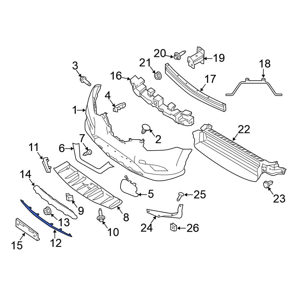 Nissan OE 620726FL0A - Front Lower Bumper Trim