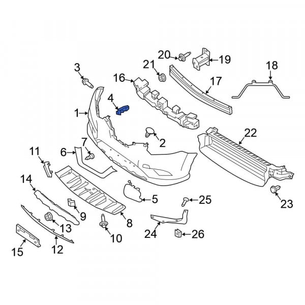 Nissan OE G91854CLMH - Left Bumper Cover Bracket