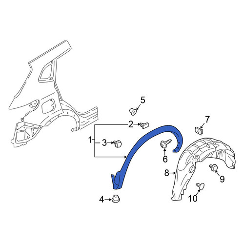 Nissan OE 938296MA0A - Rear Left Wheel Arch Molding