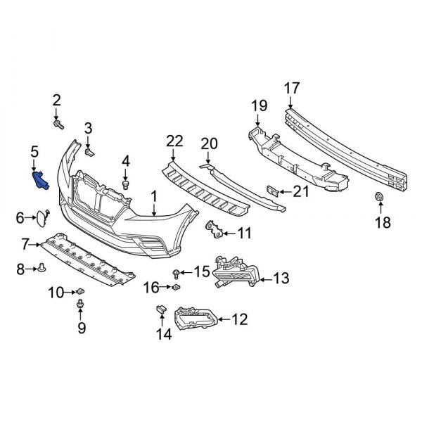 Nissan OE 622565RB2A - Front Right Bumper Trim