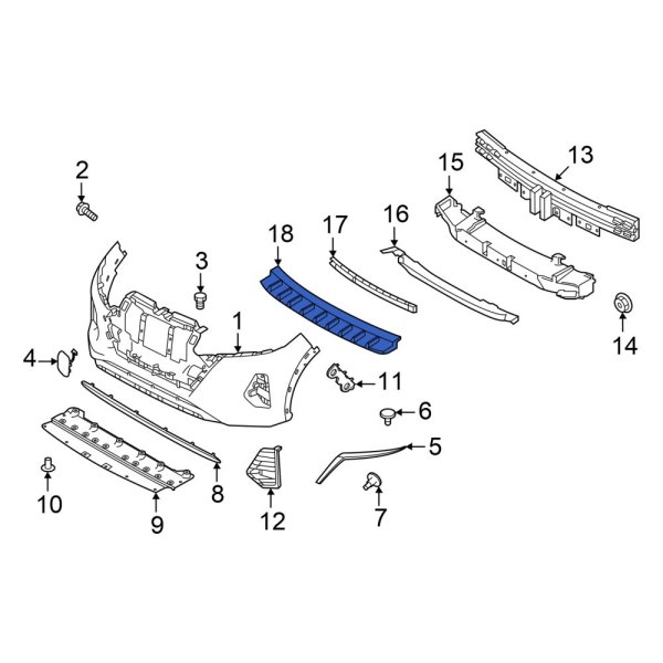 Nissan OE 620915R00A - Front Lower Bumper Impact Absorber