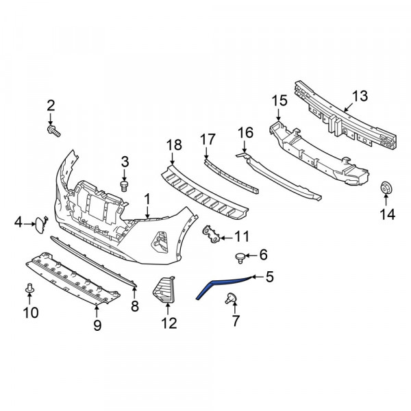 Nissan OE 620755R00B - Front Left Upper Bumper Trim