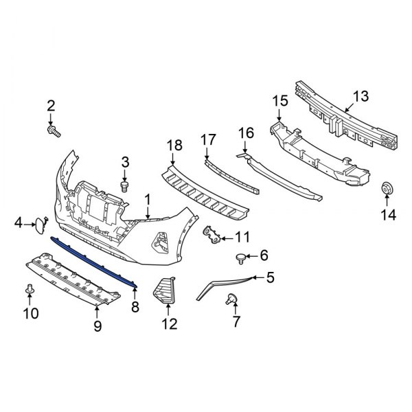 Nissan OE 620725R00A - Front Lower Bumper Trim