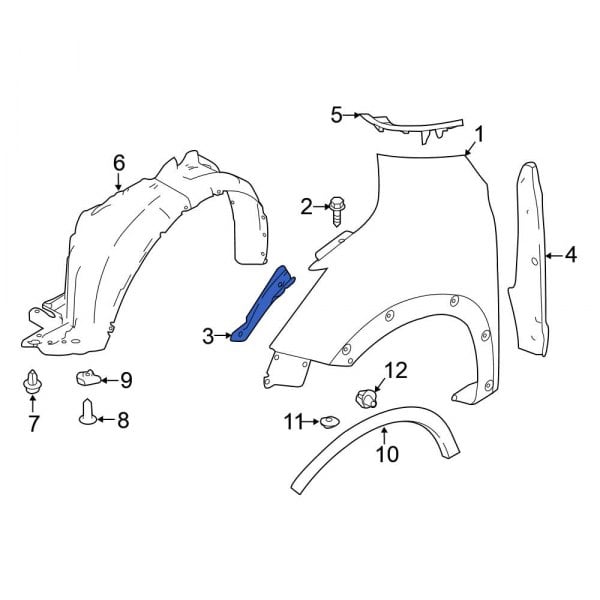 Nissan OE F31605RBMA - Front Right Fender Molding Bracket