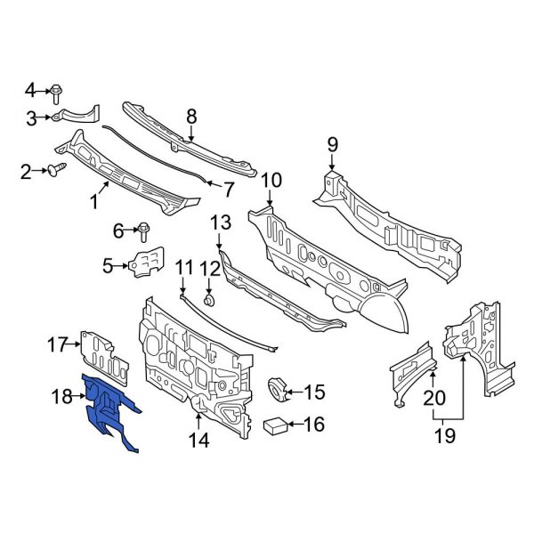 Nissan OE 678105RB0A - Front Center Engine Compartment Insulation