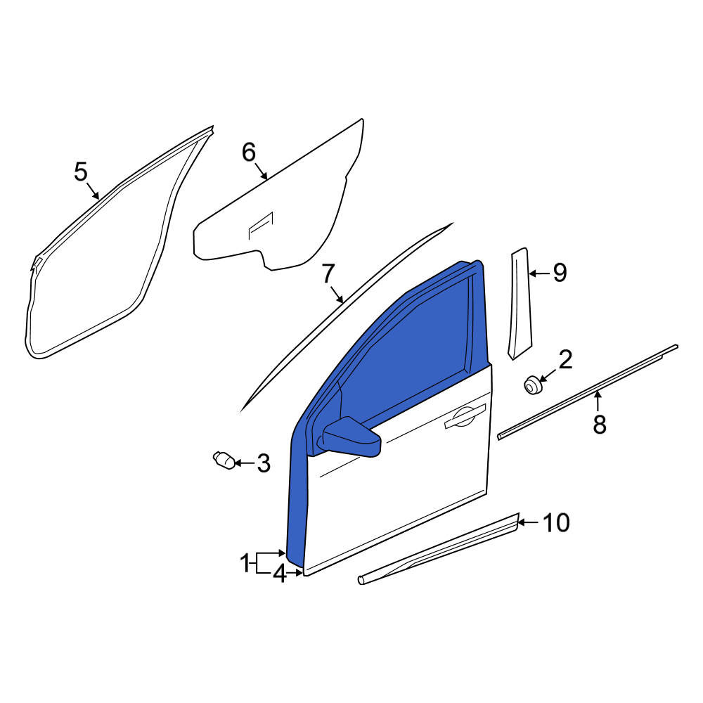 Nissan OE H01015RWMA - Front Left Door Shell