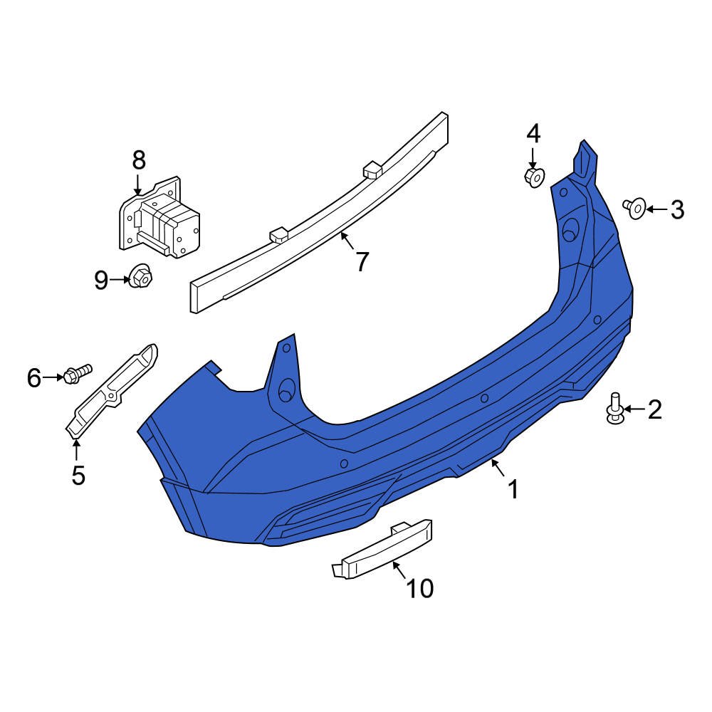 Nissan OE 850225R01J - Rear Bumper Cover