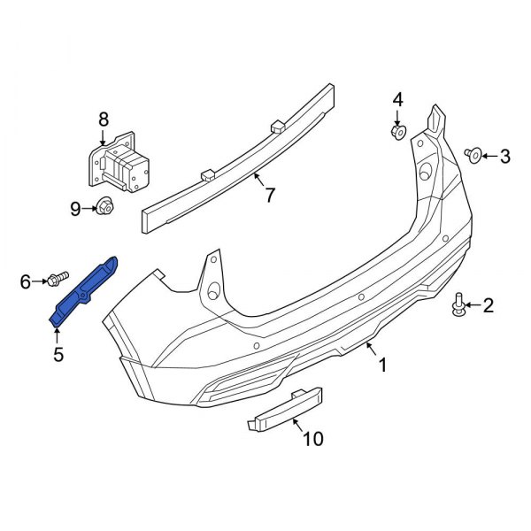 Nissan OE 852205RB0A - Rear Right Bumper Cover Bracket