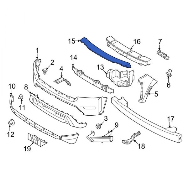 Nissan OE 620909BU2A - Front Lower Bumper Impact Absorber