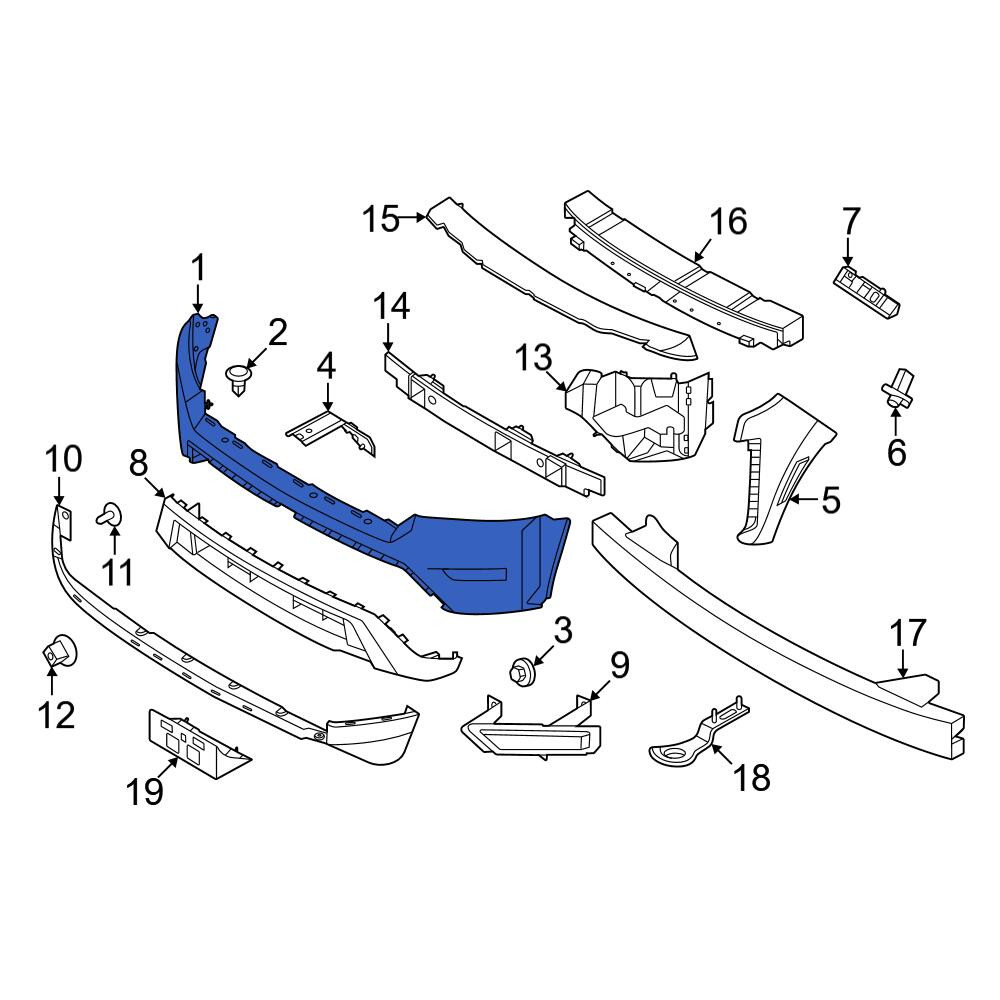 Nissan OE 620259BU0H - Front Upper Bumper Cover