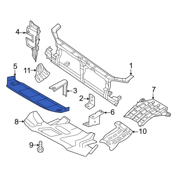 Nissan OE 508109BU0C - Front Forward Radiator Support Splash Shield