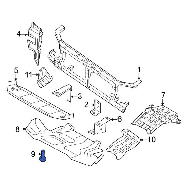 Nissan OE 140697B00A - Radiator Support Splash Shield Bolt