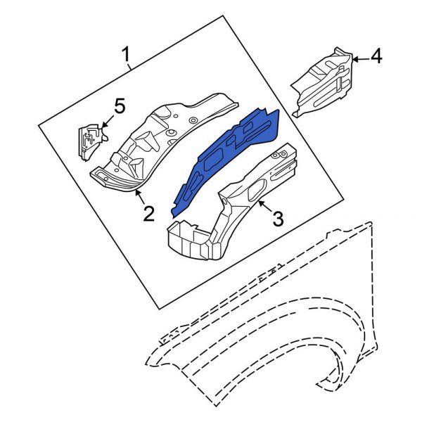 Nissan OE 641009BU0A - Front Right Fender Apron Assembly