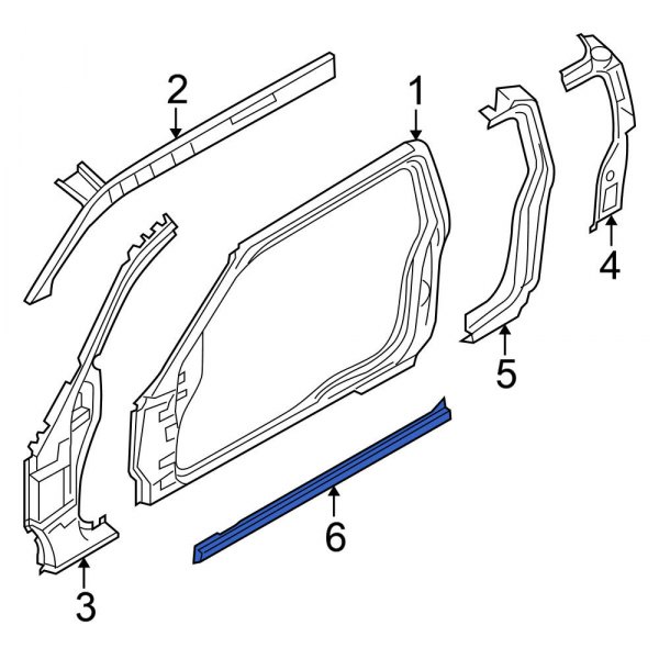 Nissan OE G64259BUMA - Left Rocker Panel Reinforcement
