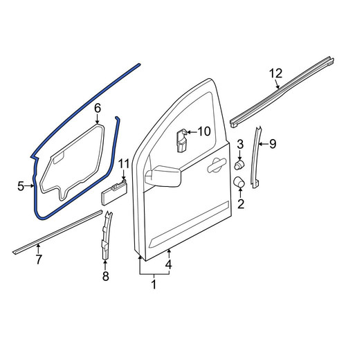 Nissan OE 808319BU0A - Front Left Outer Door Seal
