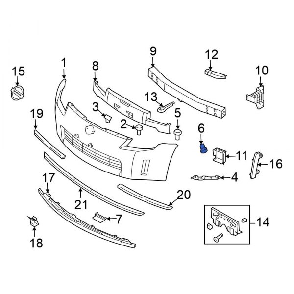 Nissan OE 0128100213 - Bumper Cover Grommet