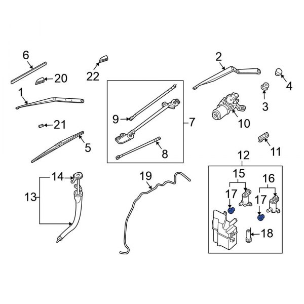 Nissan OE 2892150Y00 - Windshield Washer Pump Grommet