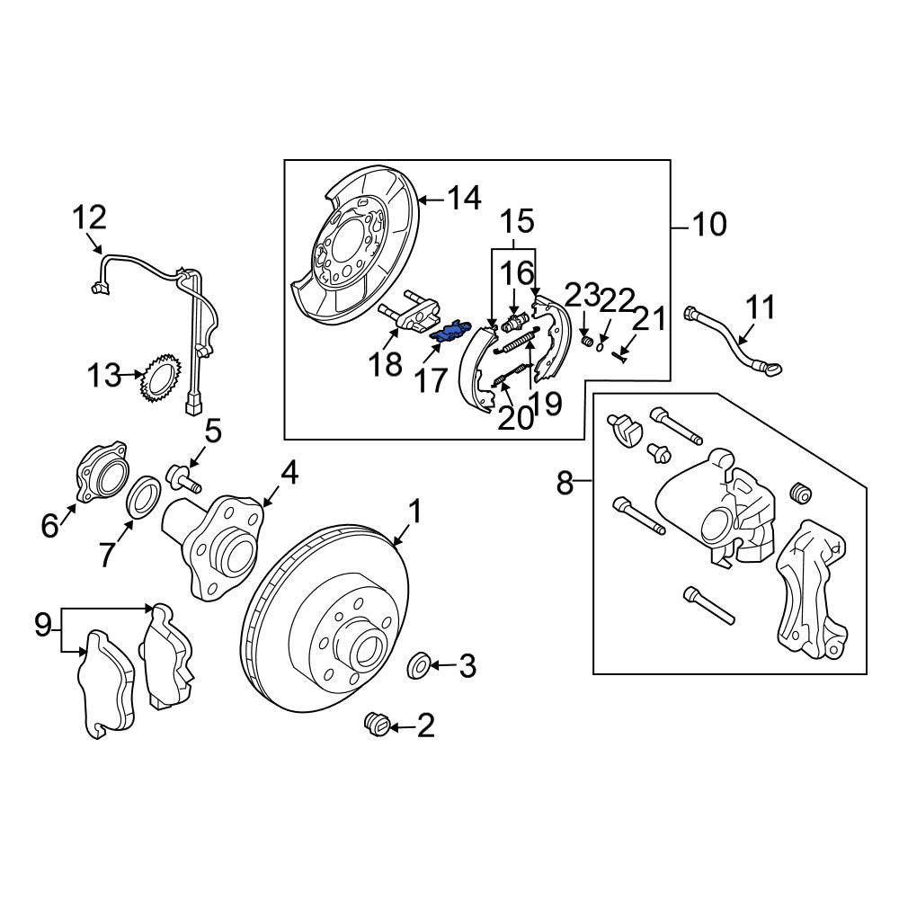 Nissan OE 440508J01A - Rear Parking Brake Lever