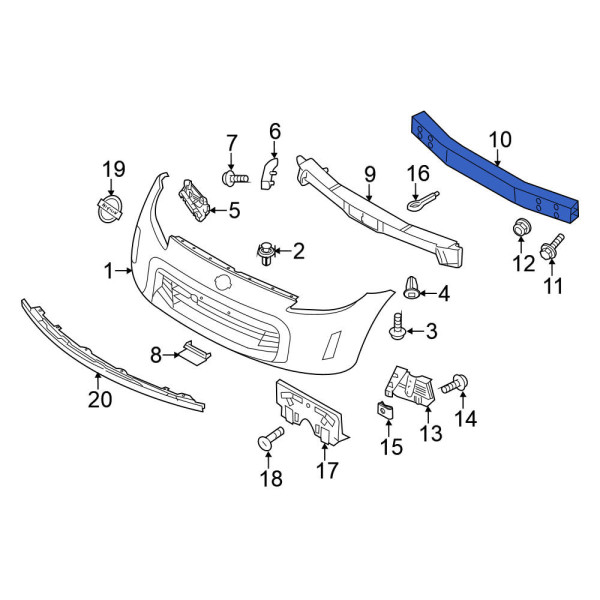 Nissan OE 620301EA0A - Front Bumper Impact Bar