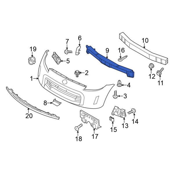 Nissan OE 620901EA0A - Front Bumper Impact Absorber