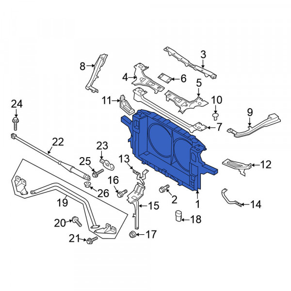 Nissan OE 625011EA0A - Front Radiator Support Panel