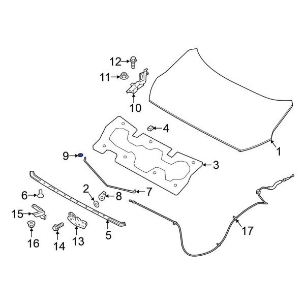 Nissan OE 657732S400 - Hood Prop Rod Grommet