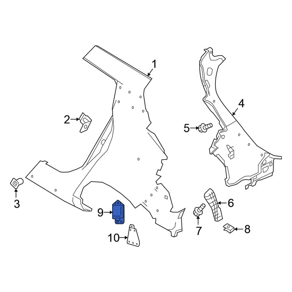 Nissan OE 284K05SA0A - Rear Right Blind Spot Detection System Warning ...