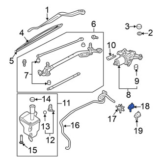 Nissan Sentra OEM Wiper Blade & Washer Parts - Motors, Arms | CARiD