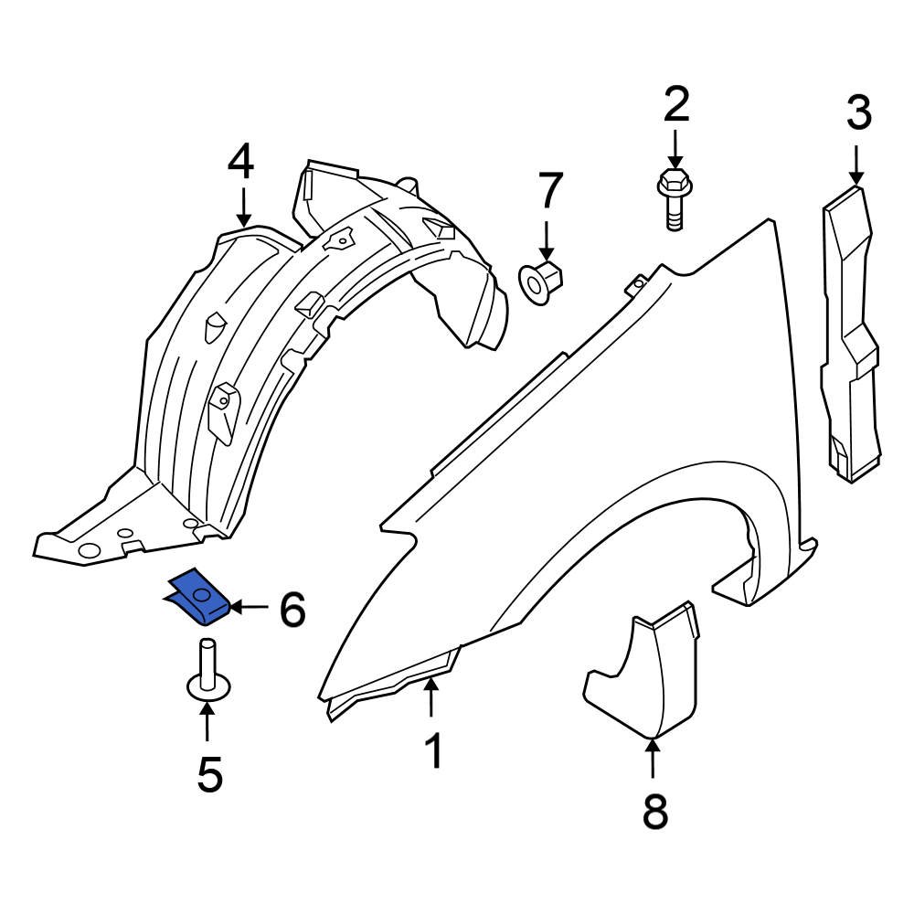Nissan OE 0155305233 - Fender Liner Retainer