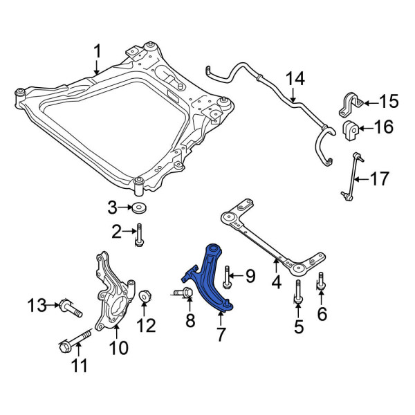 Nissan OE 54501ET00C - Front Left Suspension Control Arm
