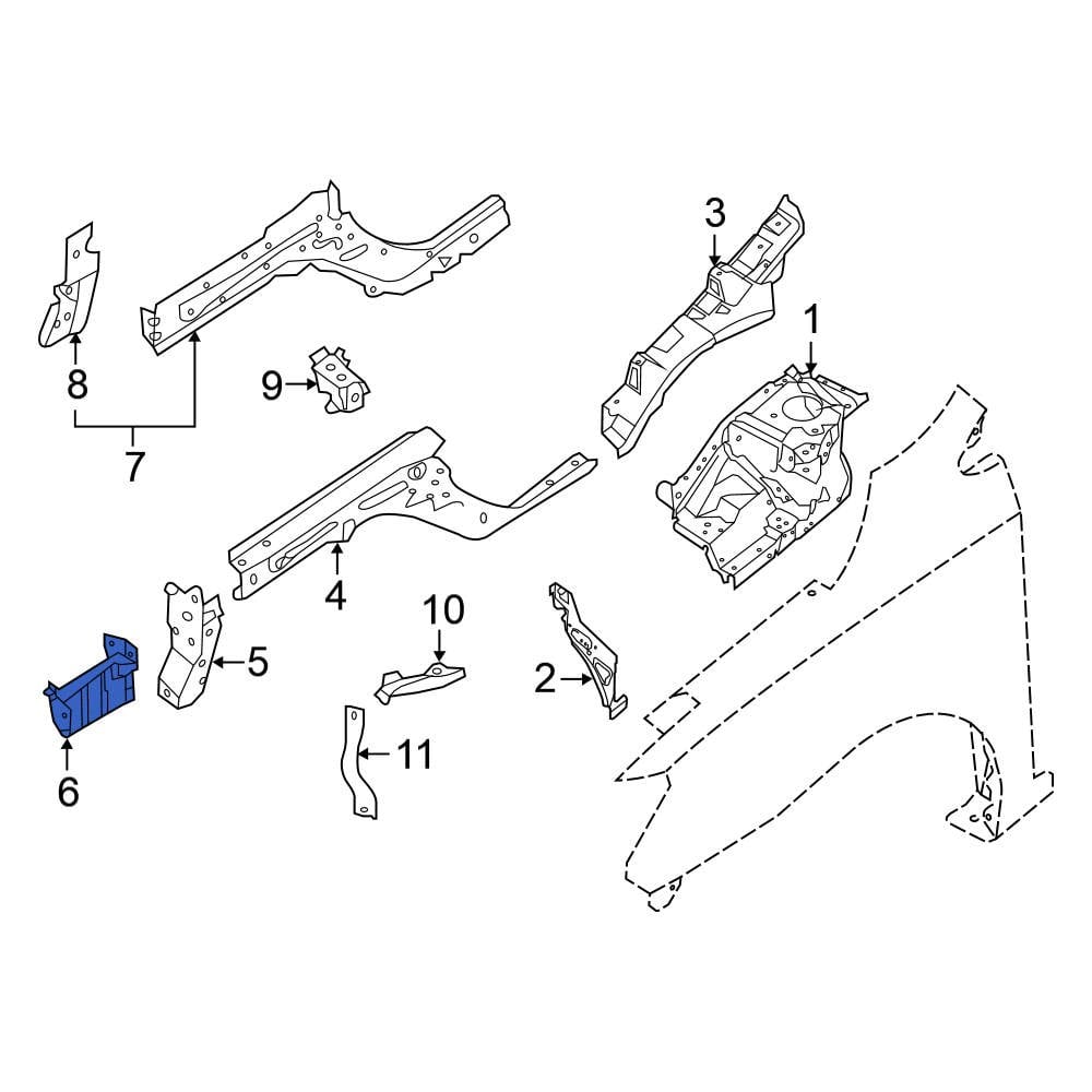 Nissan OE G51153SHMA - Front Left Frame Rail End