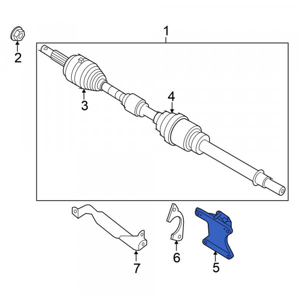 Nissan OE 397801KB0B - Front Right CV Axle Shaft Carrier Bearing Bracket