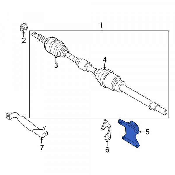 Nissan OE 397801KB0A - Front CV Axle Shaft Carrier Bearing Bracket