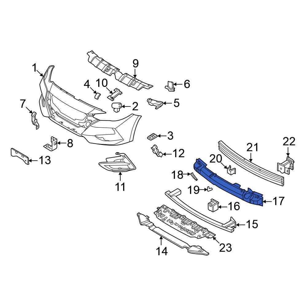 Nissan OE 620906LB1A - Front Upper Bumper Impact Absorber