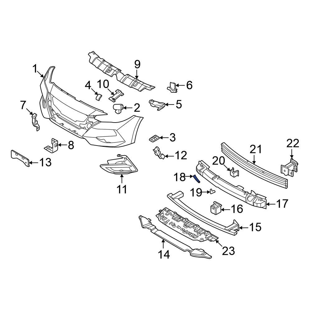 Nissan OE 620666LB0B - Front Right Outer Bumper Impact Absorber Insulator