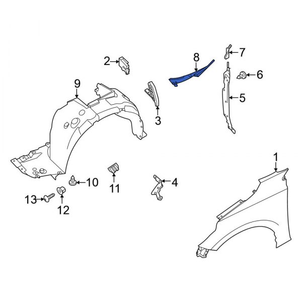 Nissan OE 668946LB0A - Front Right Fender Filler Panel