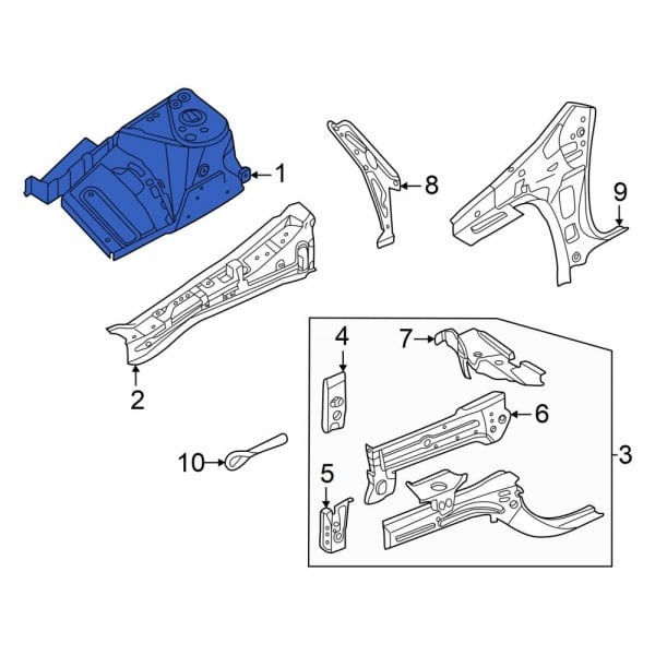 Nissan OE F41206LBMA - Front Right Fender Apron Assembly