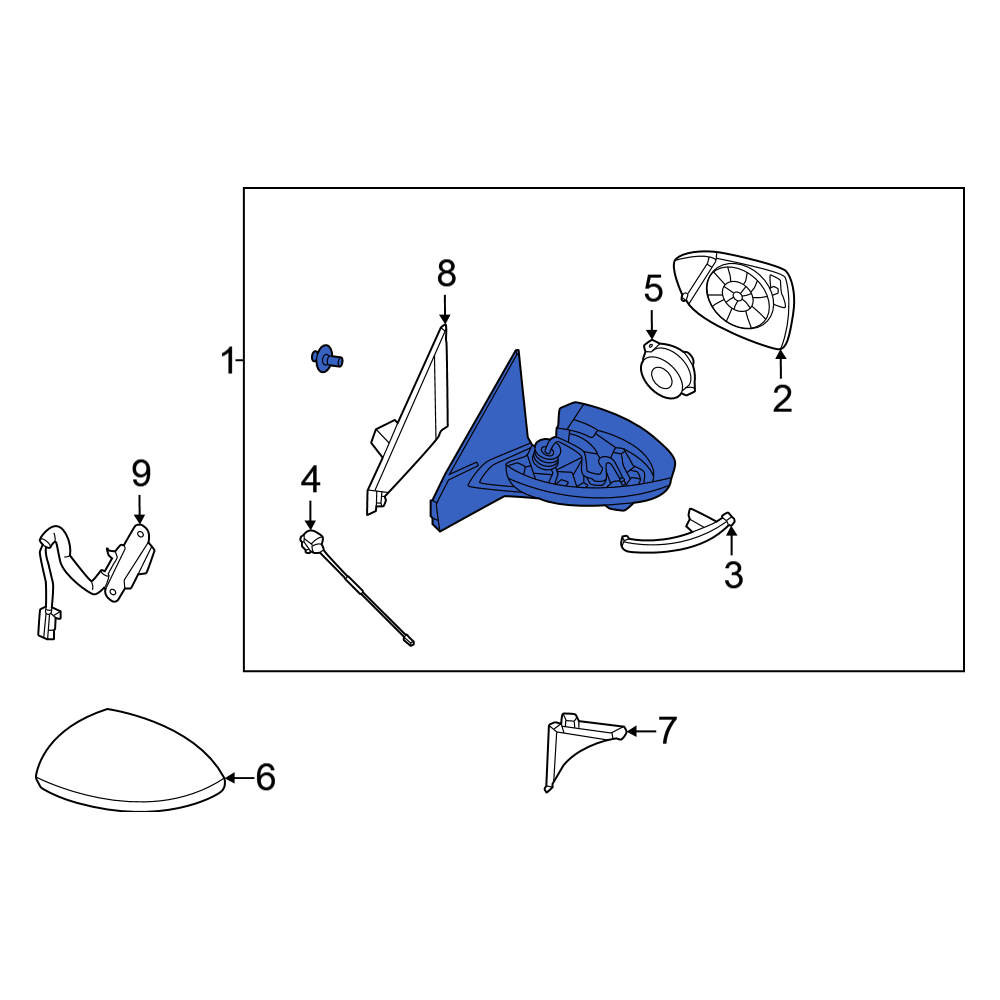 Nissan OE 963026LB2A - Front Left Door Mirror