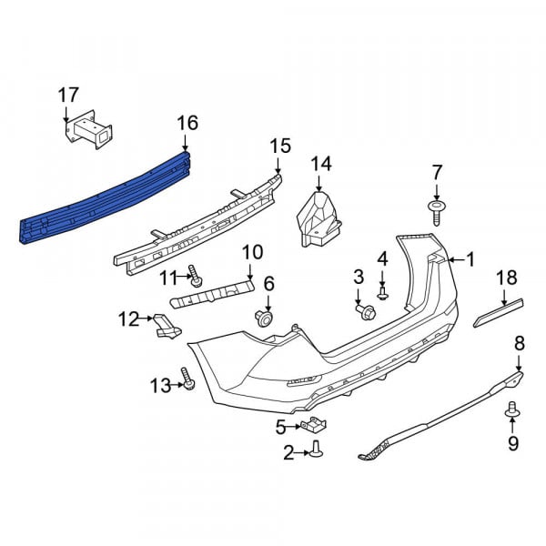 Nissan OE H50306LBMA - Rear Bumper Cover Reinforcement Beam