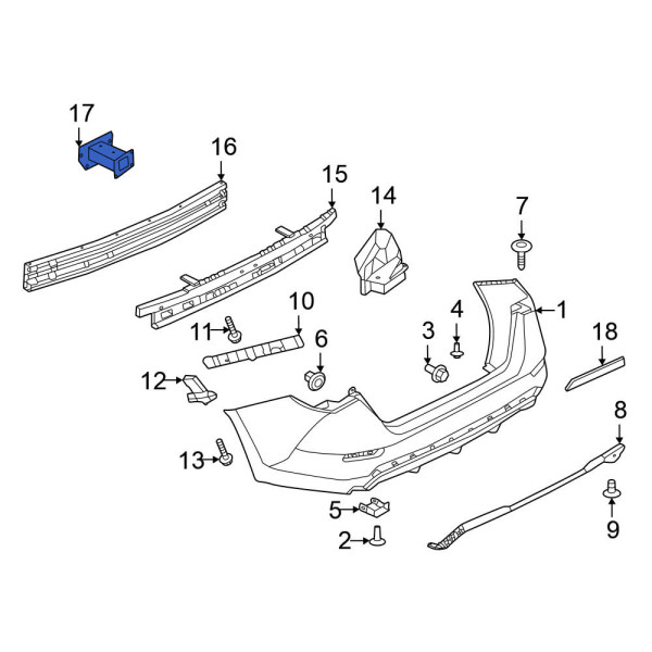 Nissan OE H52116LBMA - Rear Left Bumper Cover Reinforcement Beam Bracket