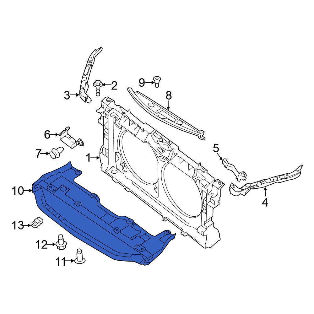 Nissan OE 758909HS0A - Front Radiator Support Splash Shield