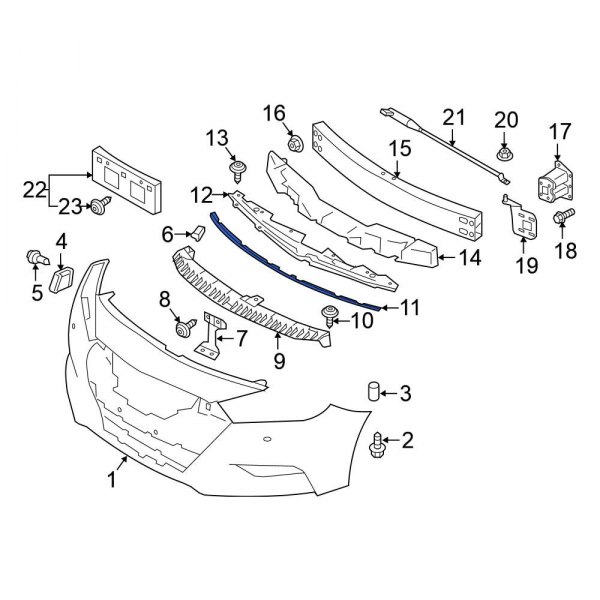 Nissan OE 658204RA0B - Front Bumper Cover Insulator