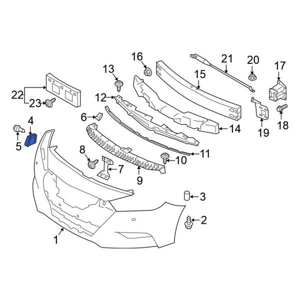 Nissan OE 622204RA2A - Front Right Bumper Cover Bracket